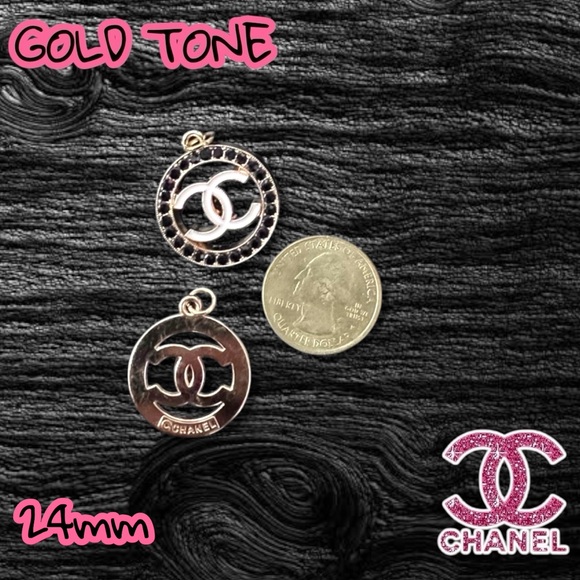 Unbranded | Jewelry | Single Piece Black Rhinestone Round Chanel Gold ...